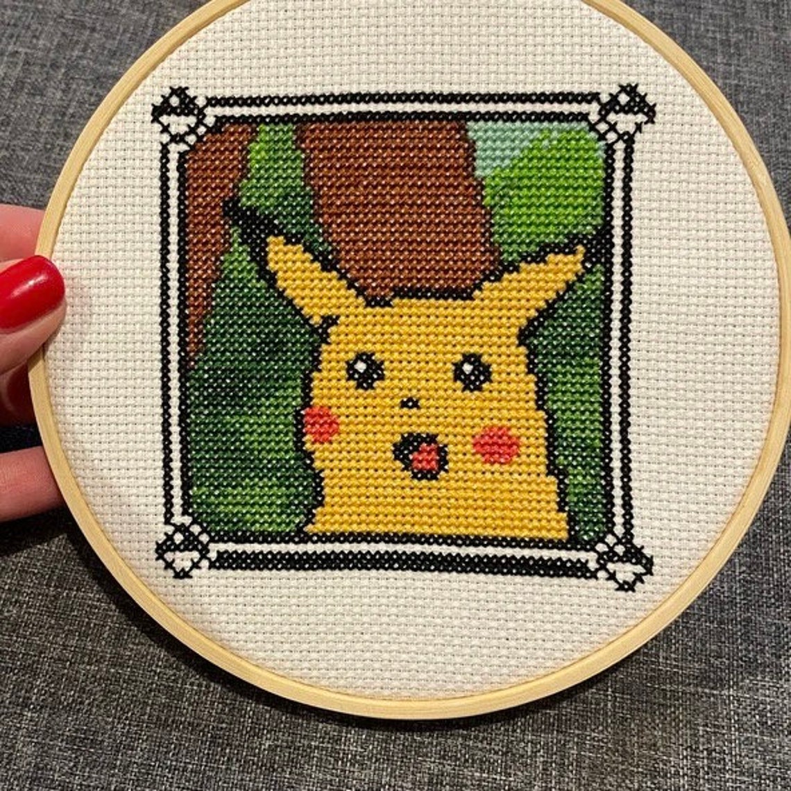 Surprised Pikachu Cross Stitch Pattern - Etsy