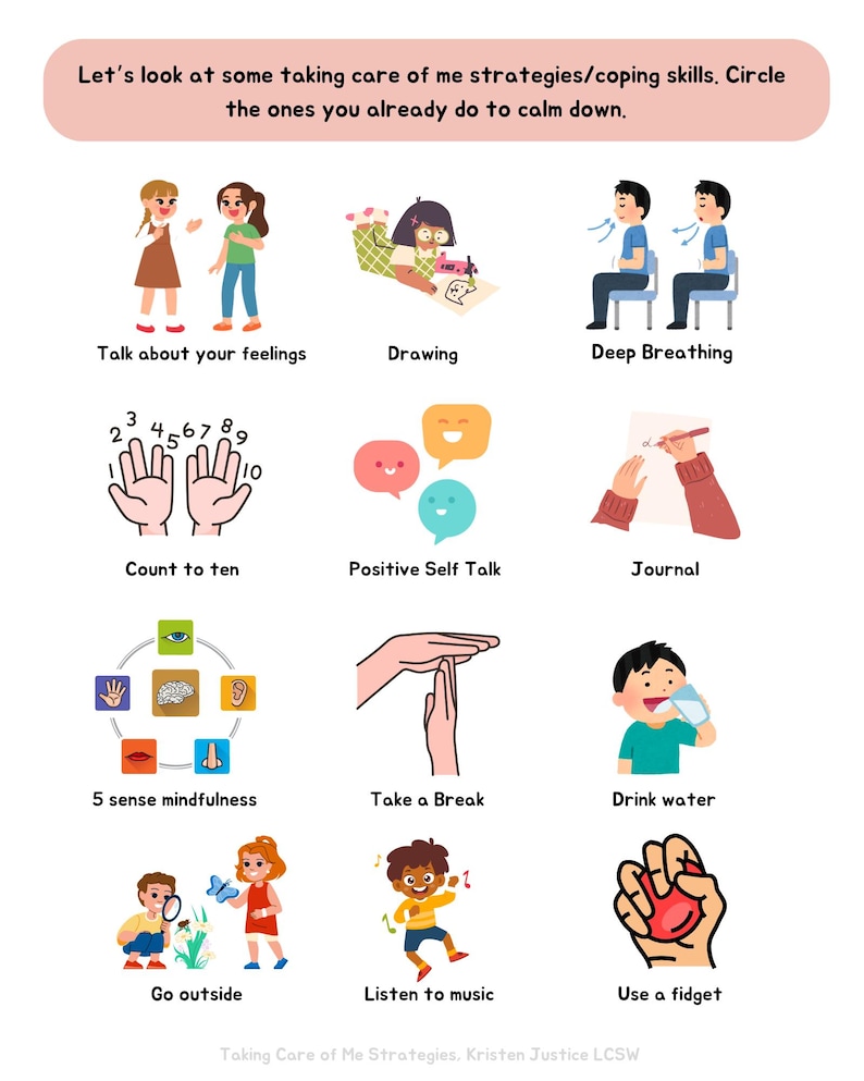 Coping Skills Learning Packet for Counselors | School Based Therapists ...