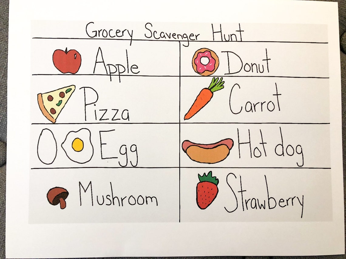 Grocery Scavenger Hunt - Etsy