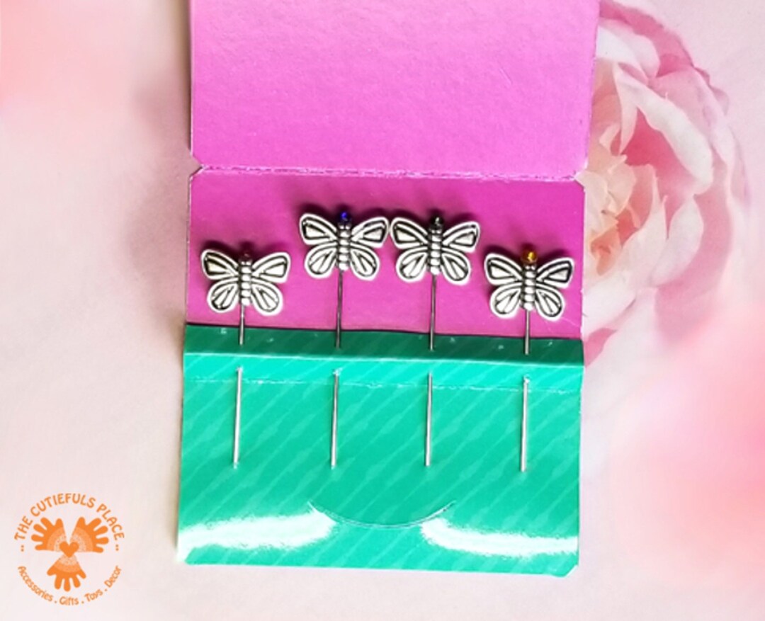 Silver Butterfly Sewing Pins | Quilting, Lacemaking, Needlework Gift - Etsy