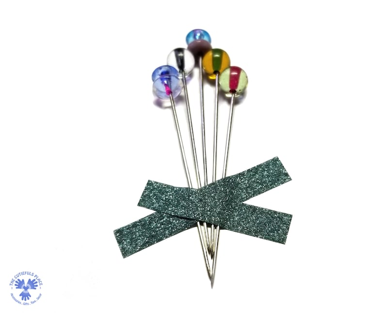 Lampwork Glass Sewing Pins Rondelle Glass Decorative Straight | Etsy