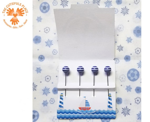 Navy White and Blue Straight Pins Nautical Pins Decorative | Etsy