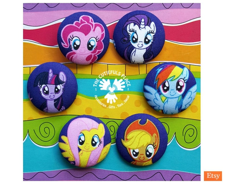 My Little Pony MLP Button Badge Brooch Ponytail Holder - Etsy