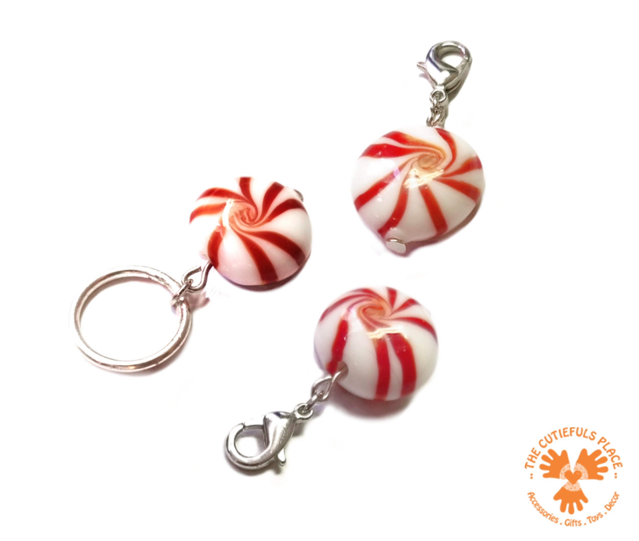 Peppermint Candy Stitch Marker Progress Keeper Mesh Marker | Etsy