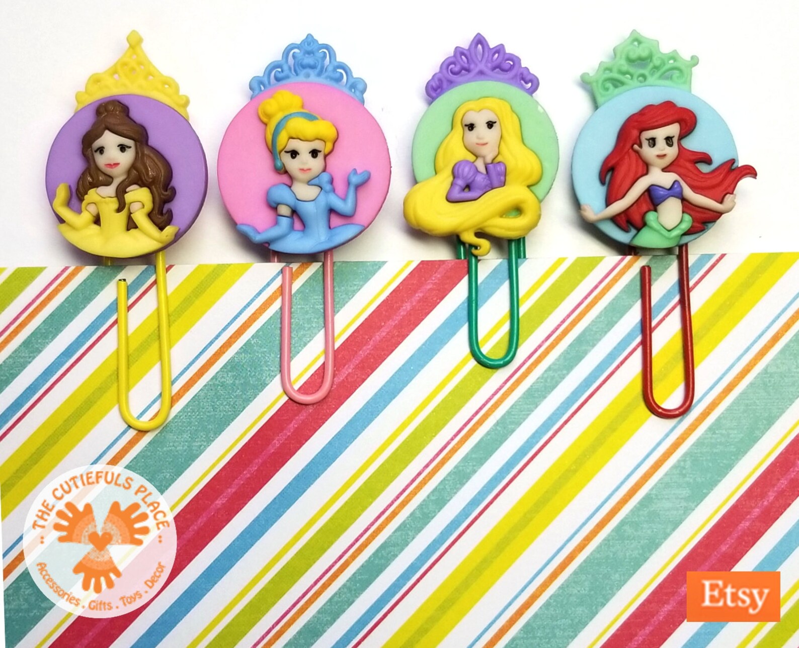 Disney Princesses Paper Clip Bookmark Planner Ariel Belle - Etsy