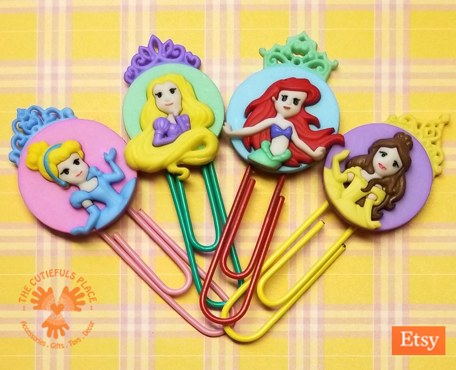 Disney Princesses Paper Clip Bookmark Planner Ariel Belle - Etsy