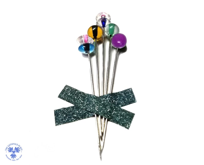 Lampwork Glass Sewing Pins Rondelle Glass Decorative Straight | Etsy