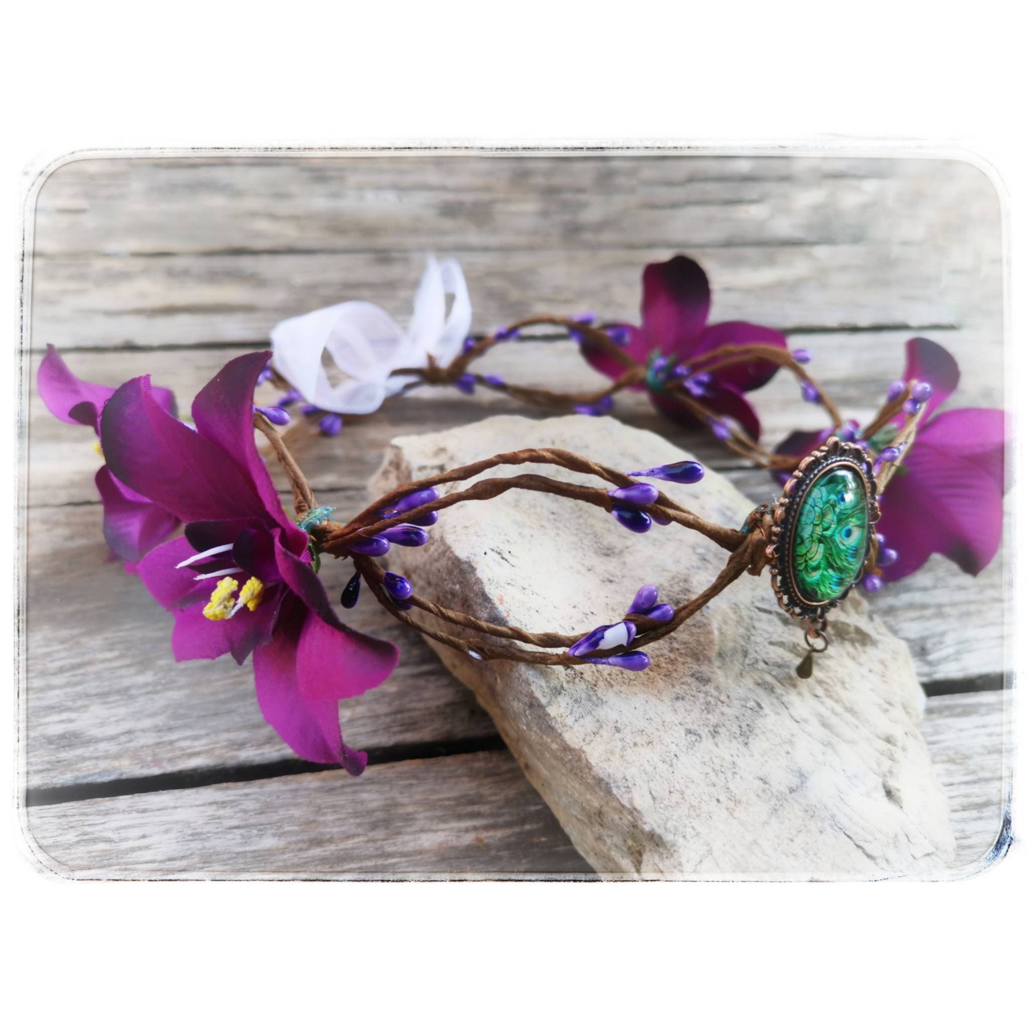 Pagan tiara flower crown for wiccan celebrations high | Etsy