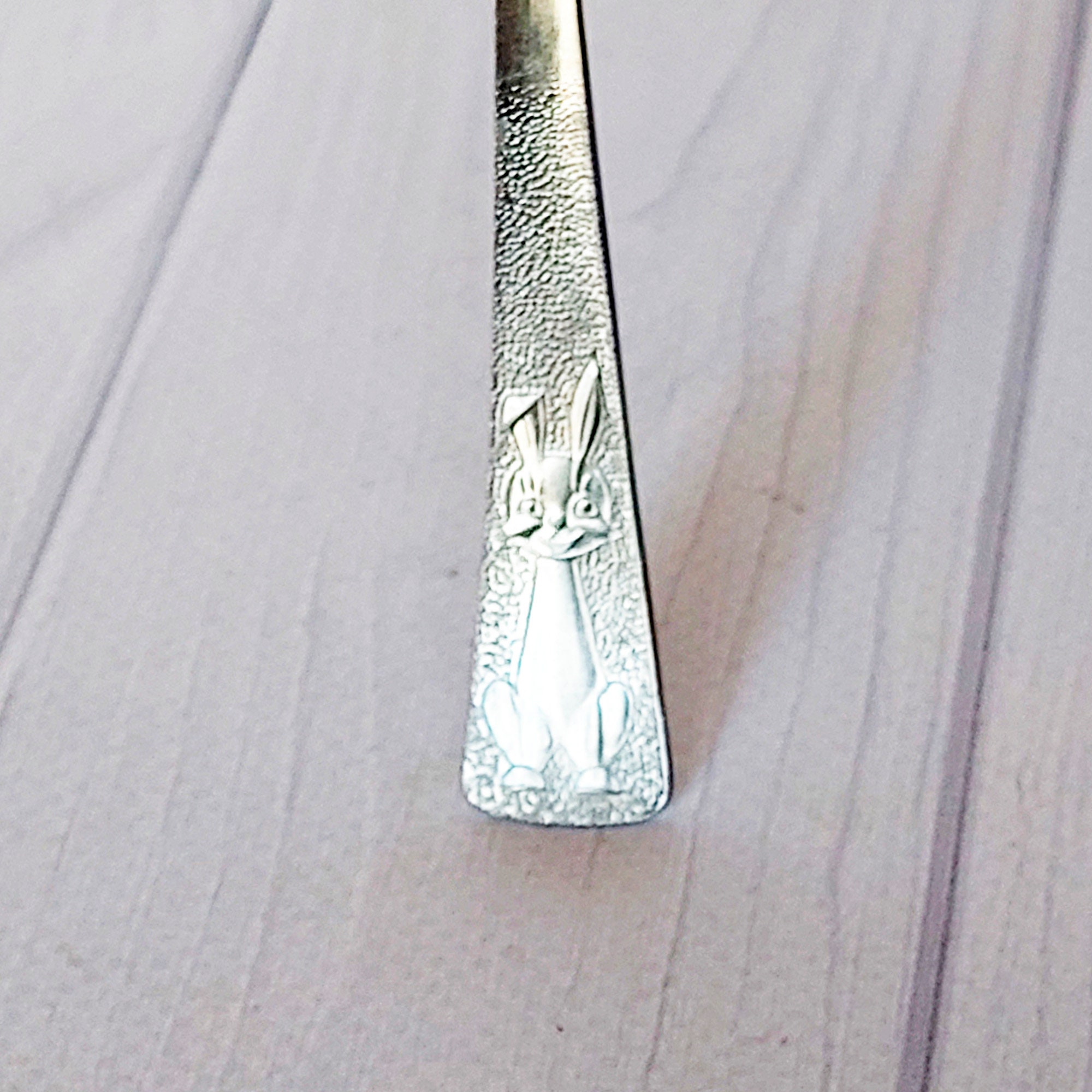 Old Antique Childs Fork Bunny Fairytale Kids Fork Retro Rabbit Metal ...