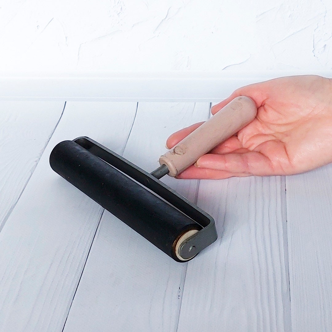 Vintage Rubber Roller Old Hand Ink Roller Photo Paper Press Soviet ...