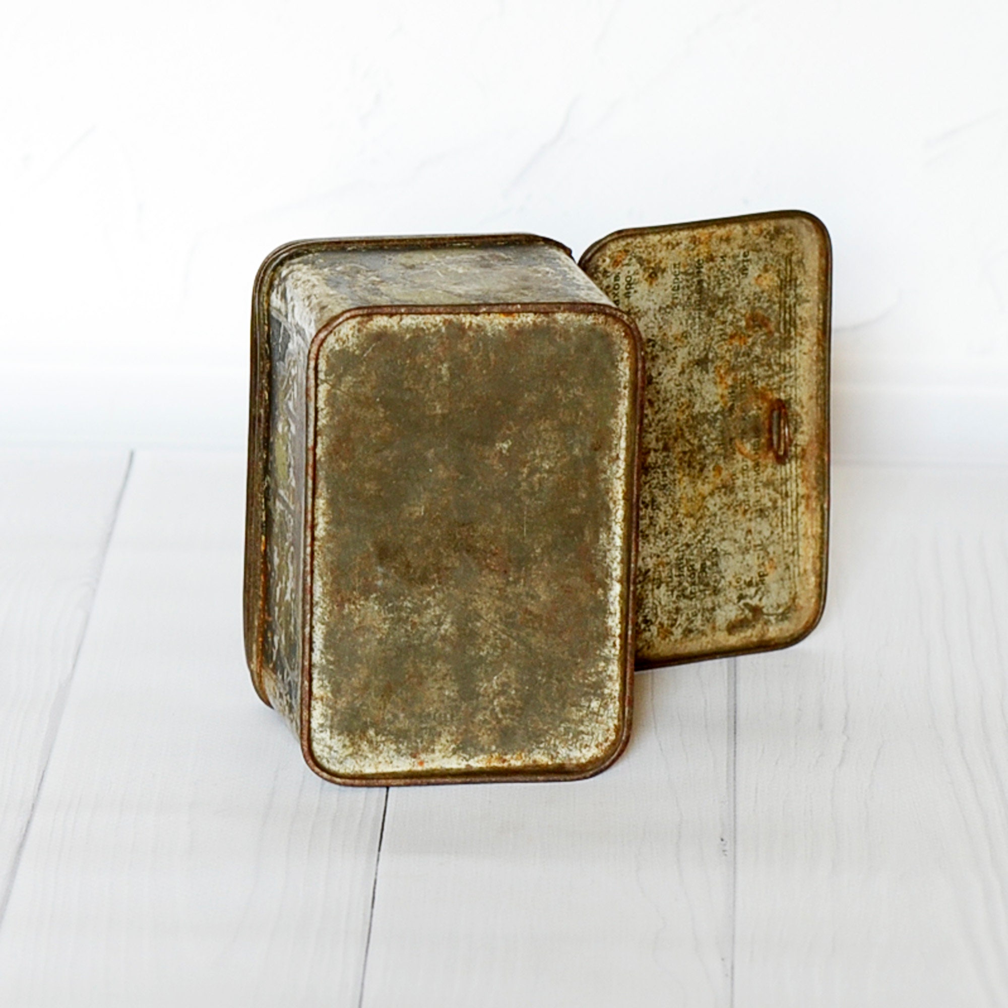 Old Tin Box Antique Food Tin Rusty Metal Container Rare Soviet - Etsy