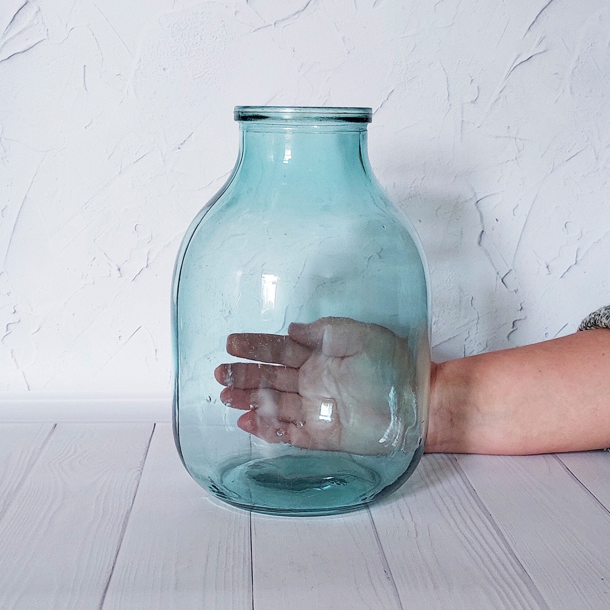 Kitchen Storage Jars & Containers Old big glass bottle Large vase ...