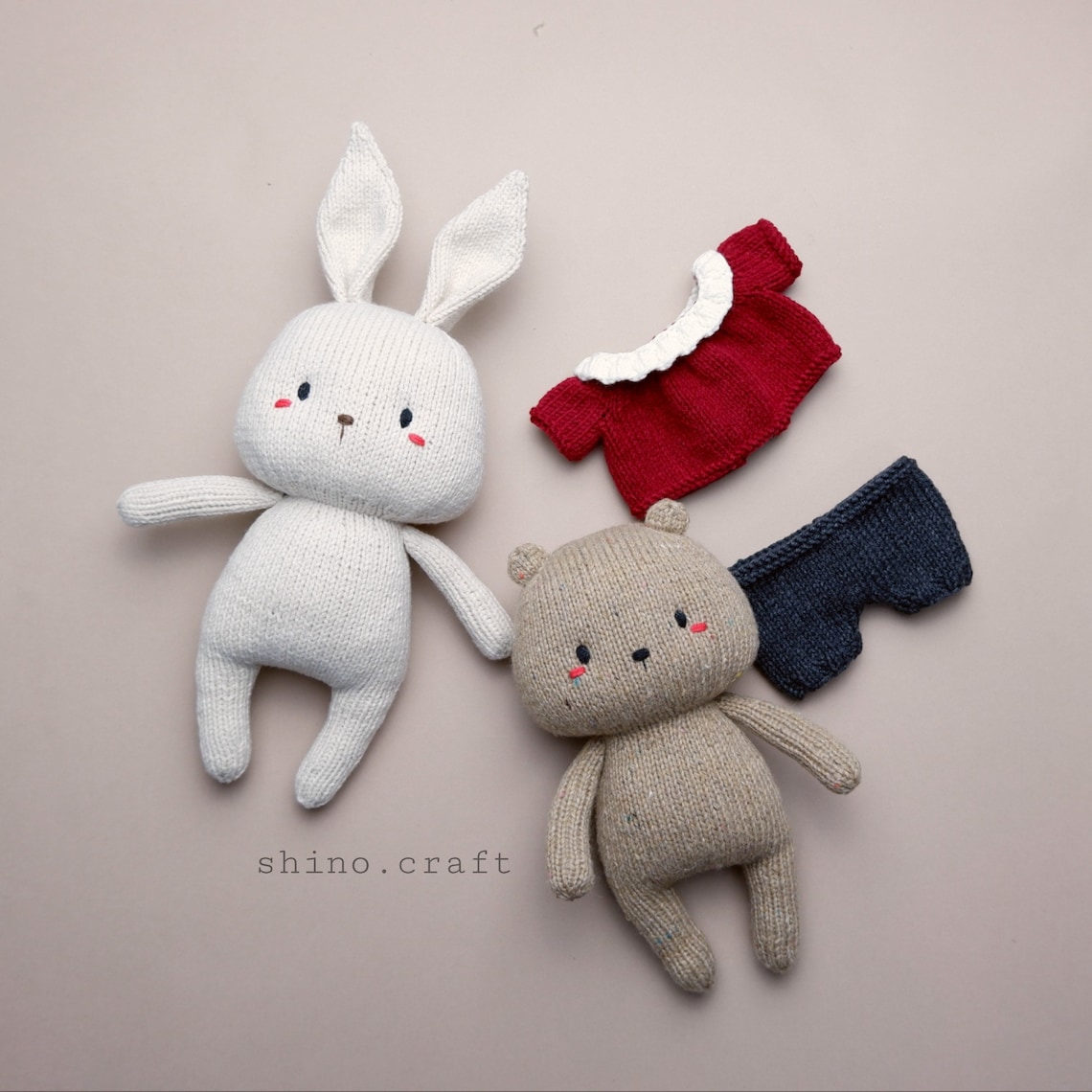 5. Combo knitting pattern: Nari the bear Ruko the rabbit | Etsy