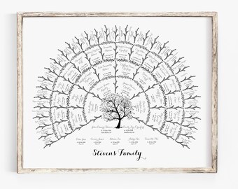 Vintage Family Tree Print Template Instant Download