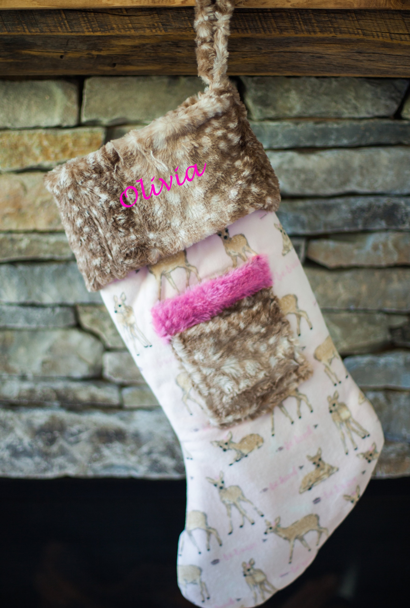 Child Christmas Stocking/deer Christmas Stocking/ Baby's - Etsy