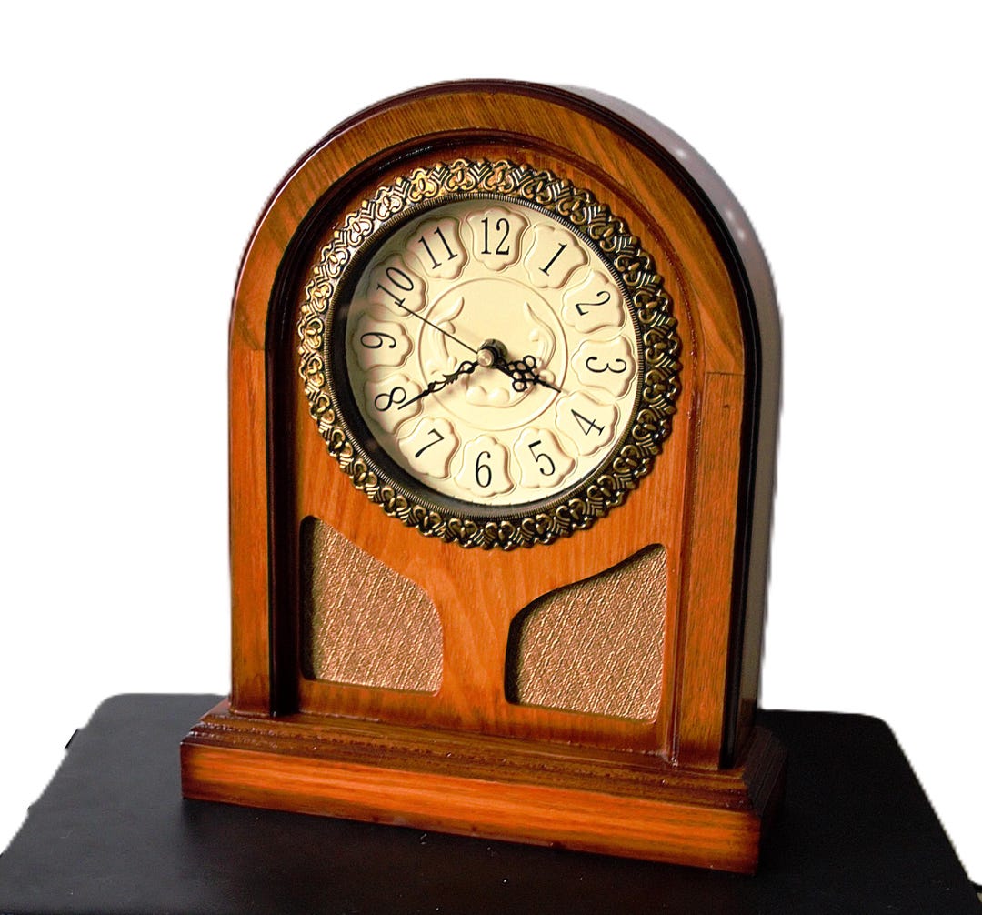 Whitby Country Large Mantel Table Carriage Quartz Clock - Solid Wood ...