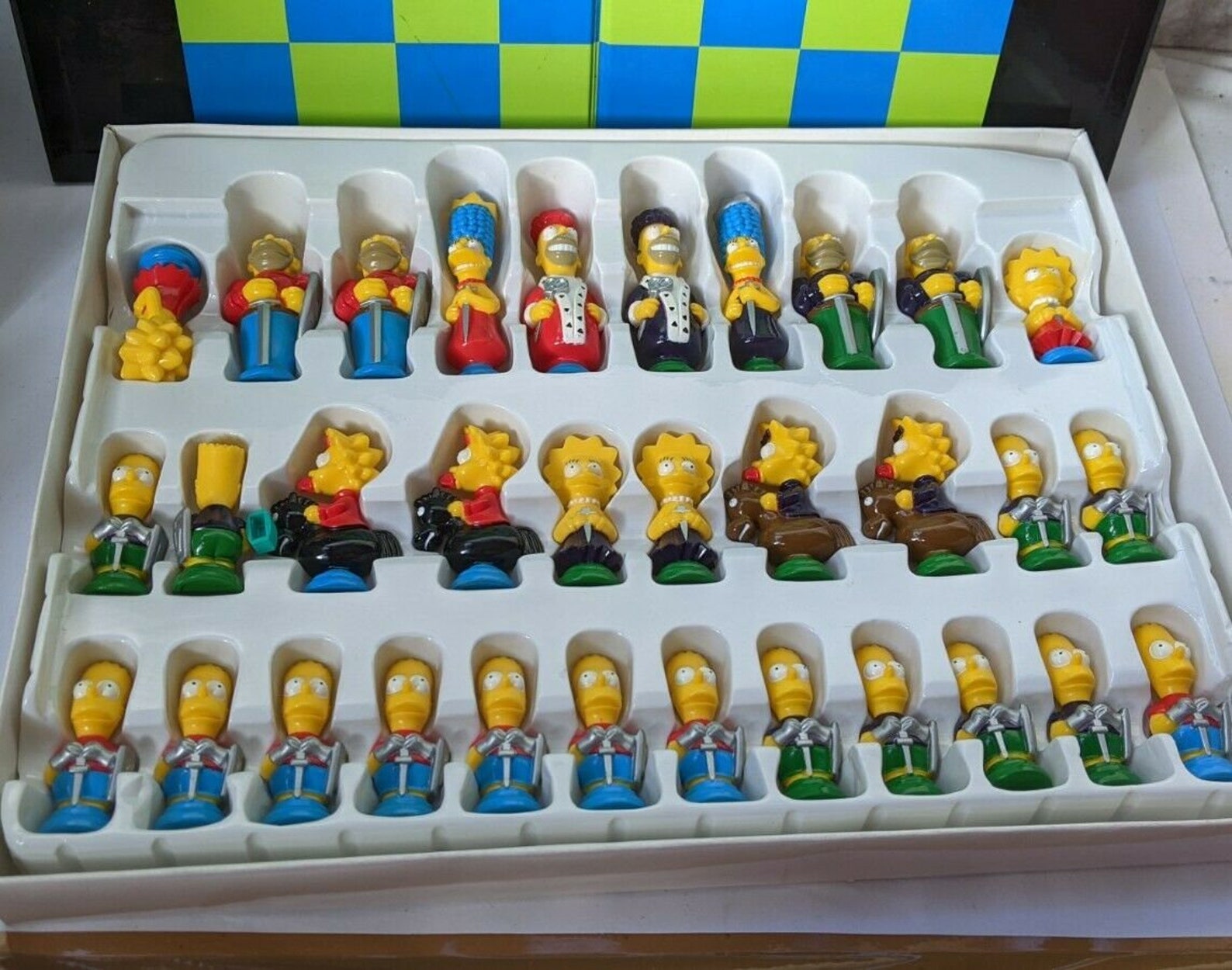 The Simpsons 3D Chess Set Vintage 1997 Full Color Characters | Etsy