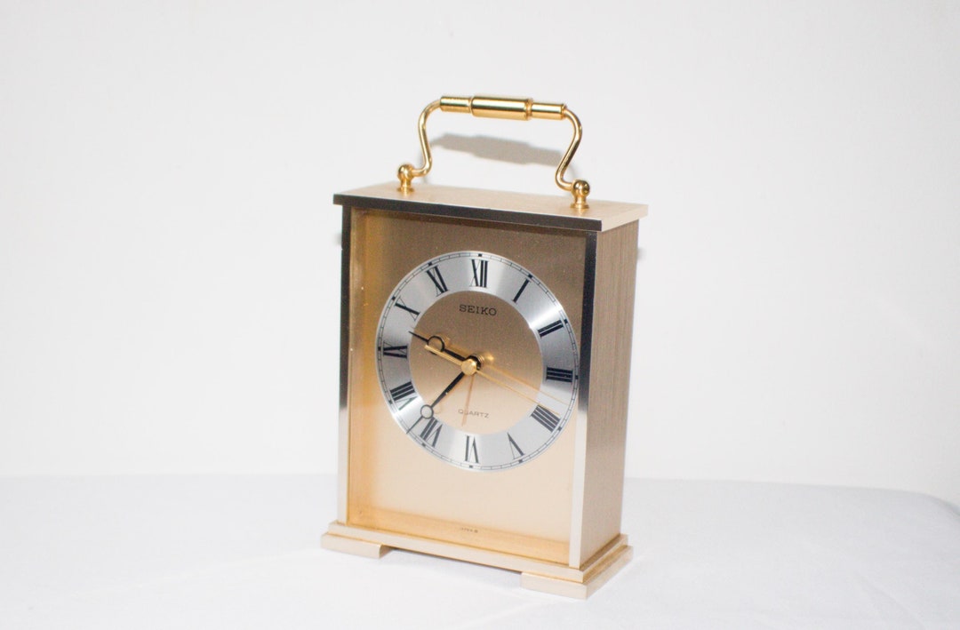 Seiko Golden Brass Quartz Carriage Clock - Alarm Function - Etsy