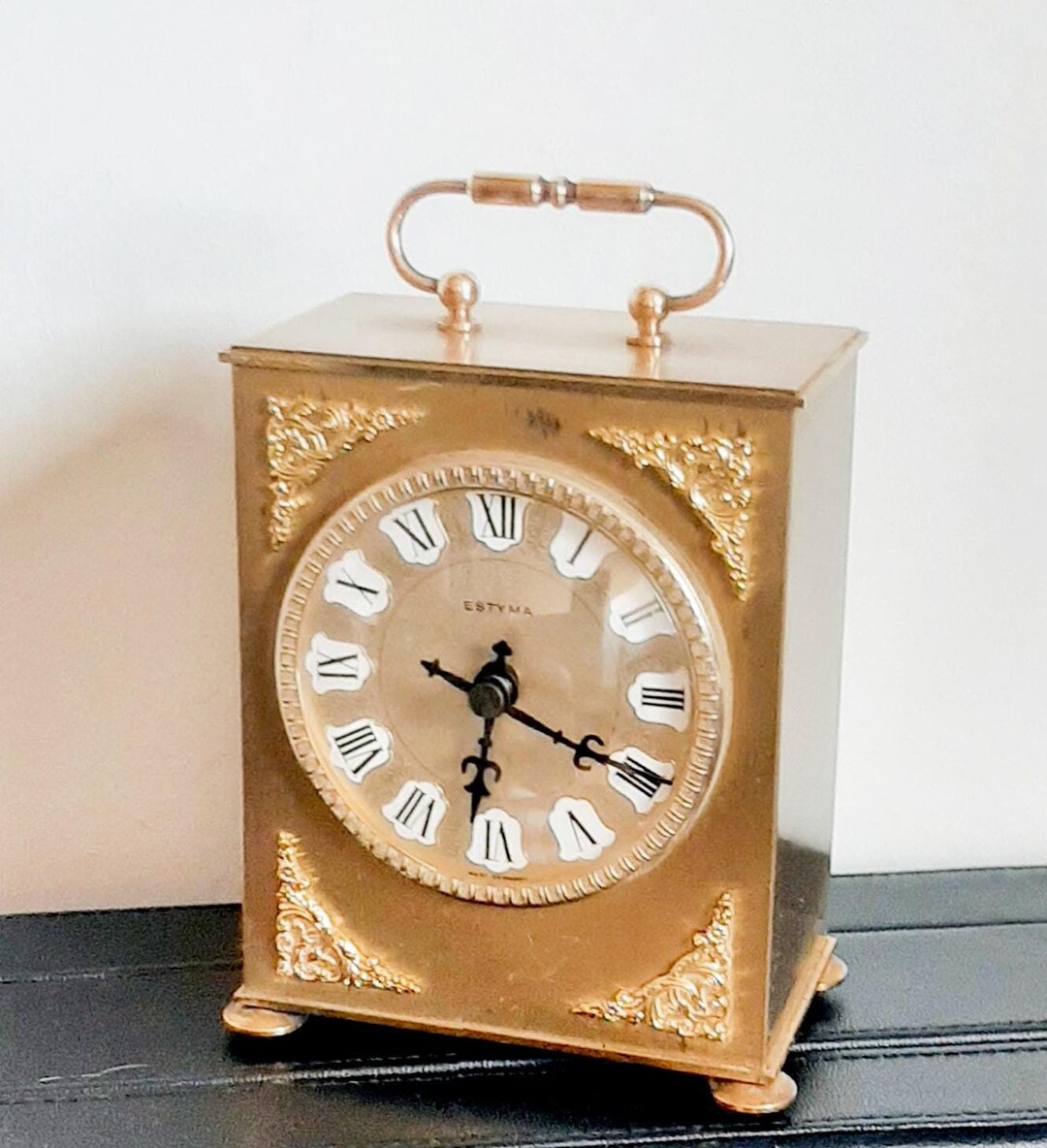 Stunning Estyma Solid Brass Quartz Carraige Mantel Lounge Table Clock ...