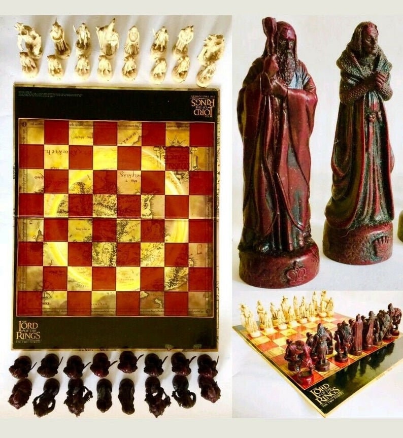Rare Lord of the Rings Chess Set: the Two Towers, Artisan Antique ...