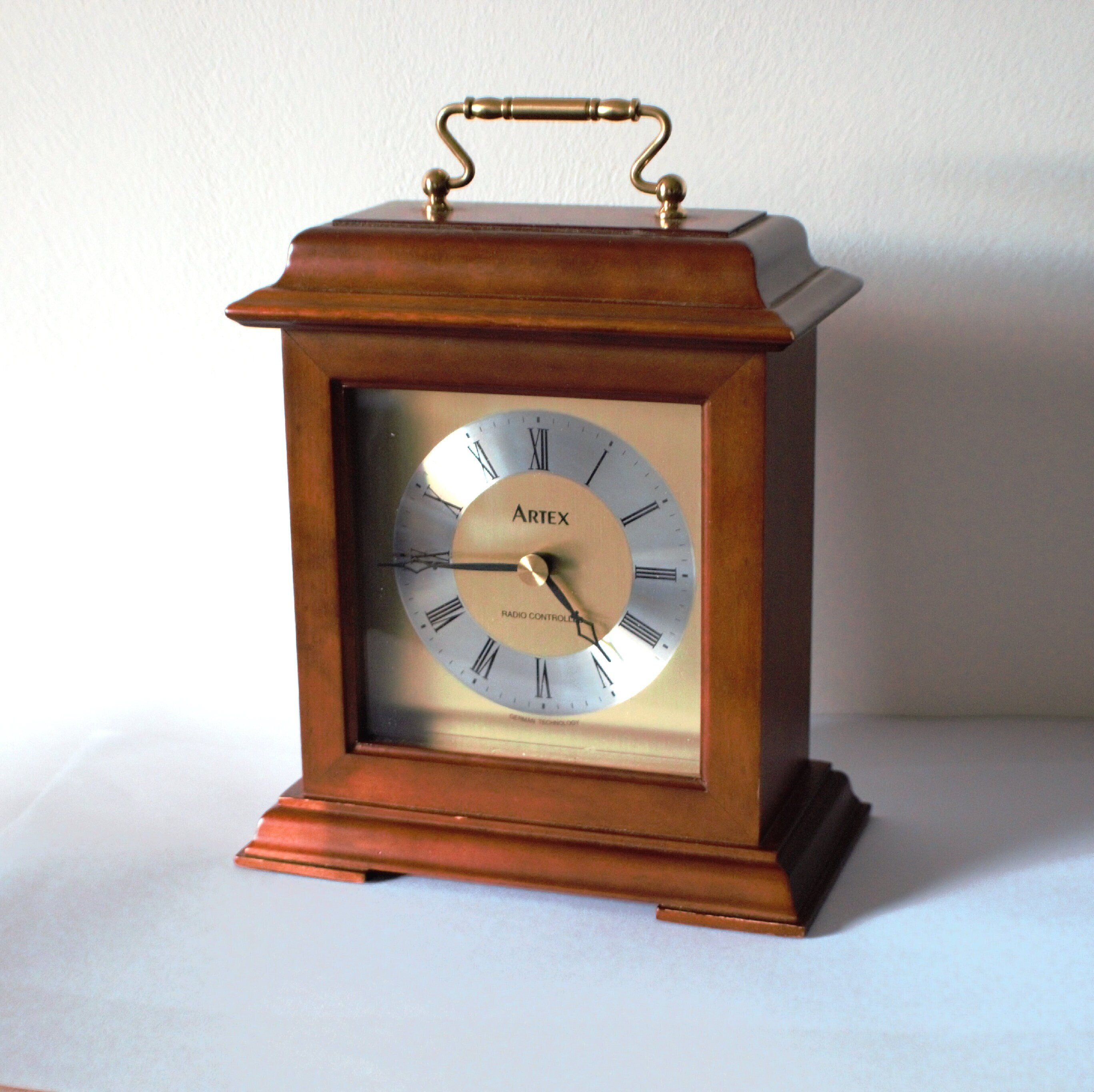 Artex Mantel Clock: Solid Oak Wood, Radio Controlled, Roman Numerals - Etsy