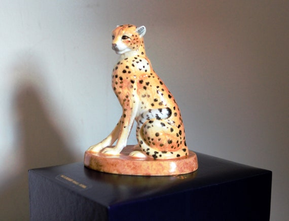 Rare Halcyon Days Porcelain Cheetah Leopard Figurine … - Gem