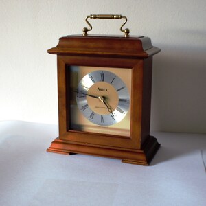 Artex Mantel Clock: Solid Oak Wood, Radio Controlled, Roman Numerals - Etsy