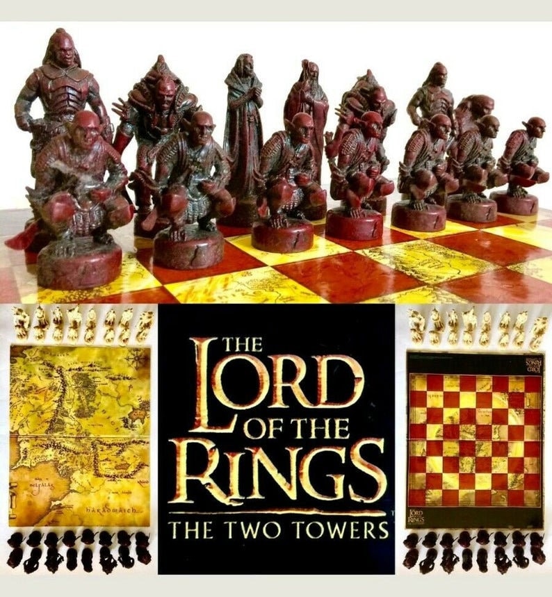 Rare Lord of the Rings Chess Set: the Two Towers, Artisan Antique ...