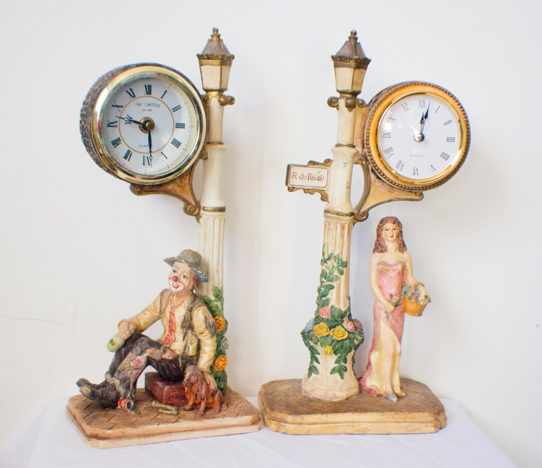 Vintage Widdop Figurine Quartz Clocks: Italian Theme Mantle Decor - Etsy