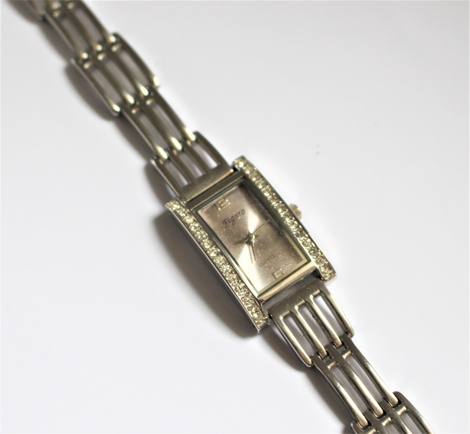 Vintage Figaro Luxury Quartz Wrist Watch - Diamante Stones - Slender ...