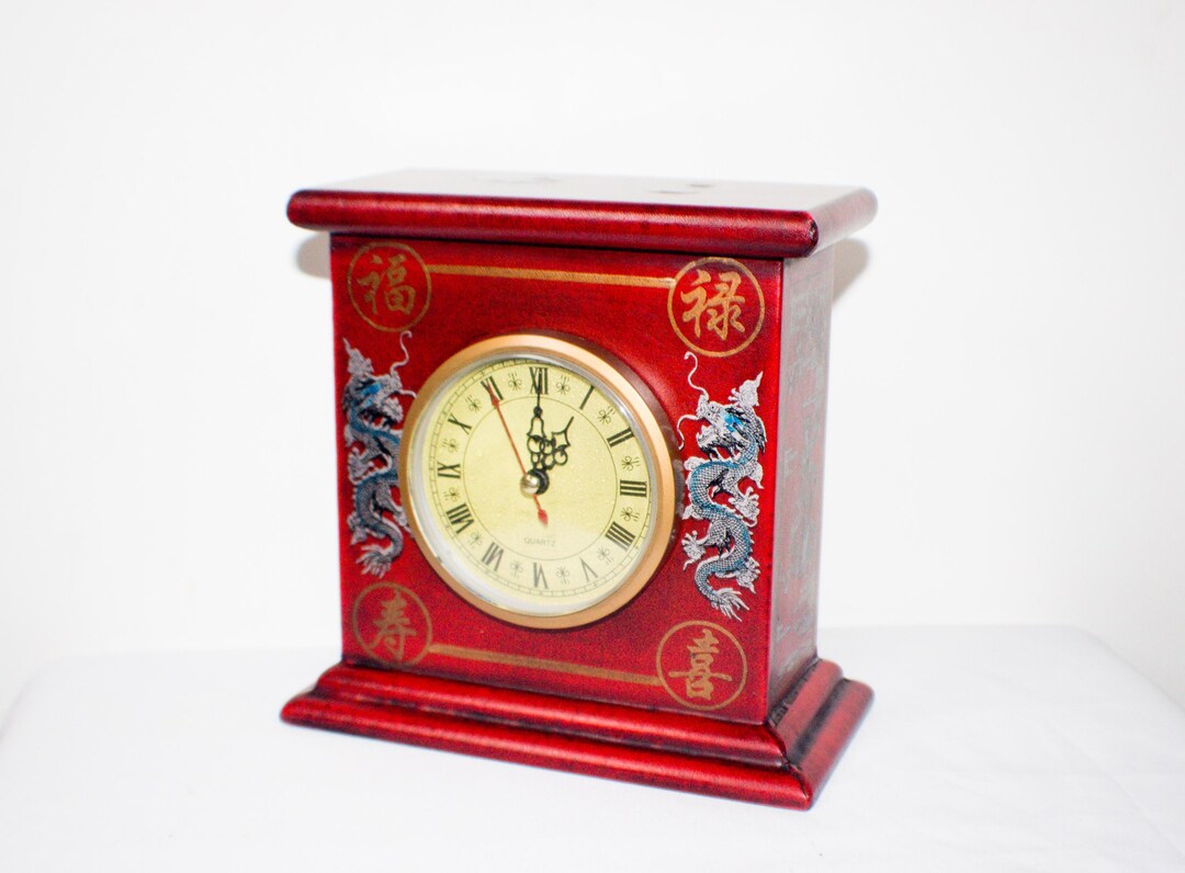 Stunning Chinoiserie Table Mantle Quartz Carriage Clock - Feng Shui ...