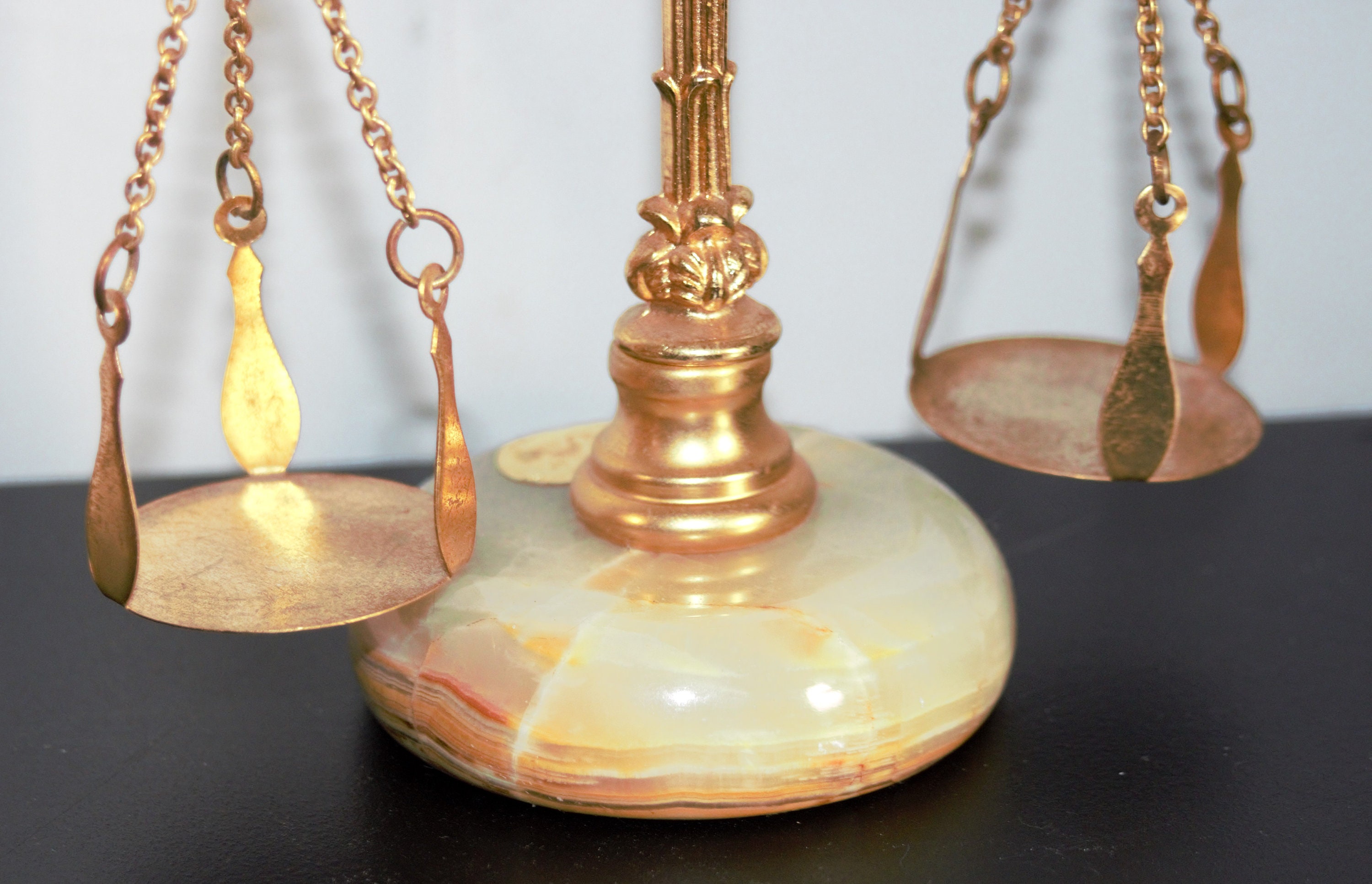 Vintage Onyx Marble Scales of Justice - Gold Gilt Brass Decor - Etsy