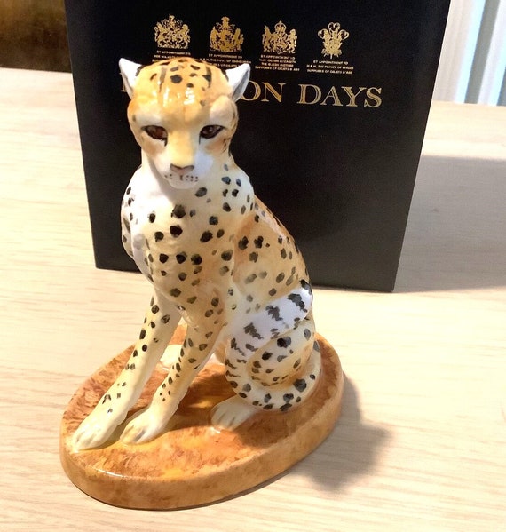 Rare Halcyon Days Porcelain Cheetah Leopard Figurine … - Gem
