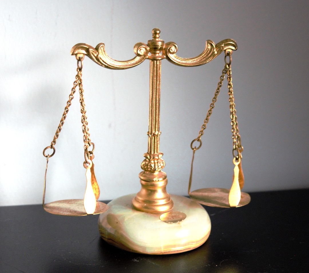 Vintage Onyx Marble Scales of Justice - Gold Gilt Brass Decor - Etsy