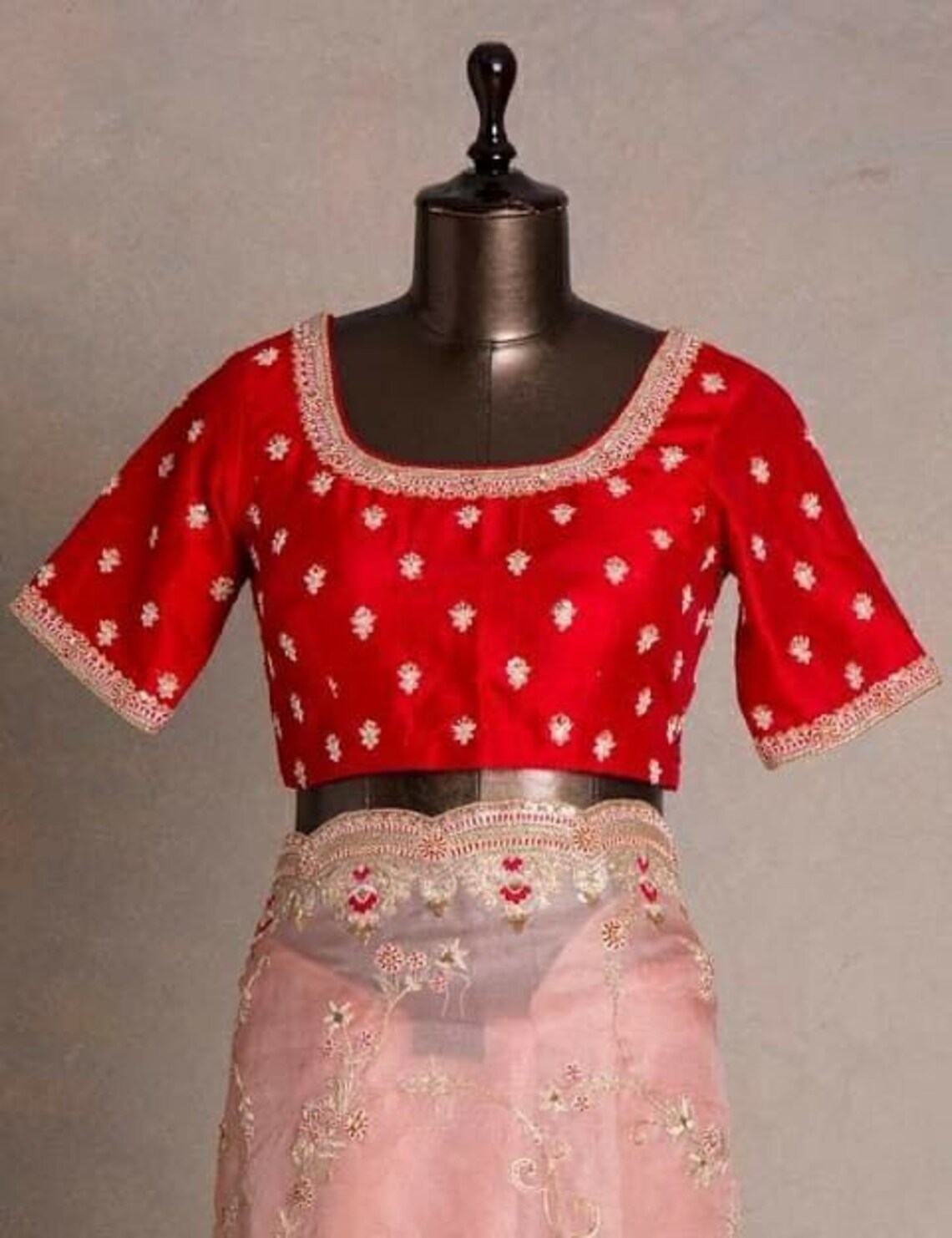 Baby Pink Colour Pure Khadi Organza Sareeembroidery Theead - Etsy