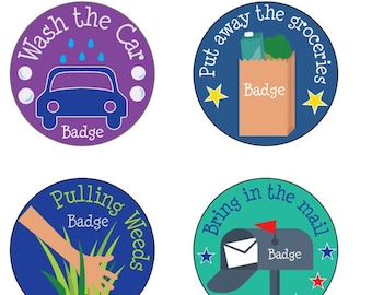 Chore Badges SET 1 Badges/stickers to Track Your Kid's | Etsy