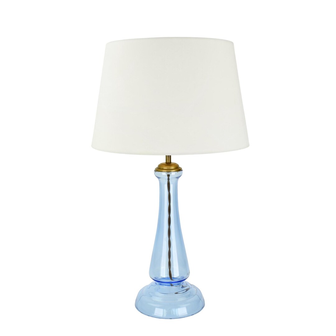 Vintage Laura Ashley Cornflower Blue Glass Table Lamp | Accent Light ...