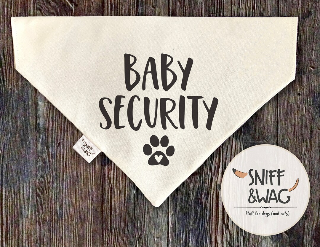 BABY SECURITY DOG Bandana, Slide On, Over the Collar, Pregnancy ...