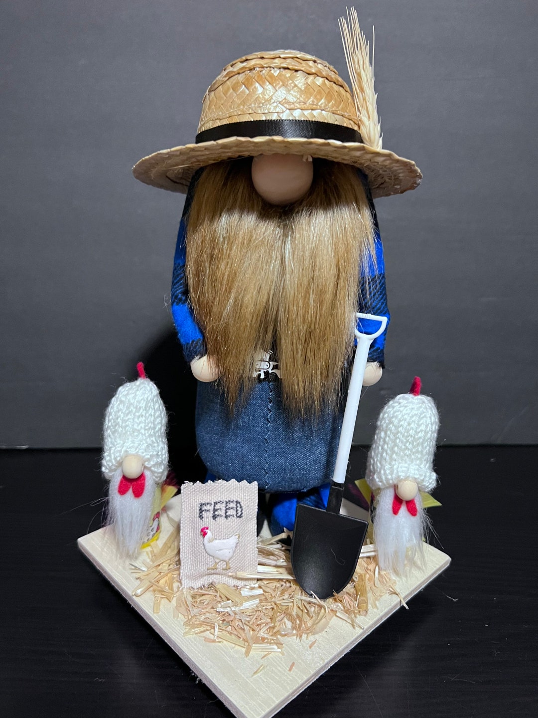 Farmer With Chickens Gnome - Etsy