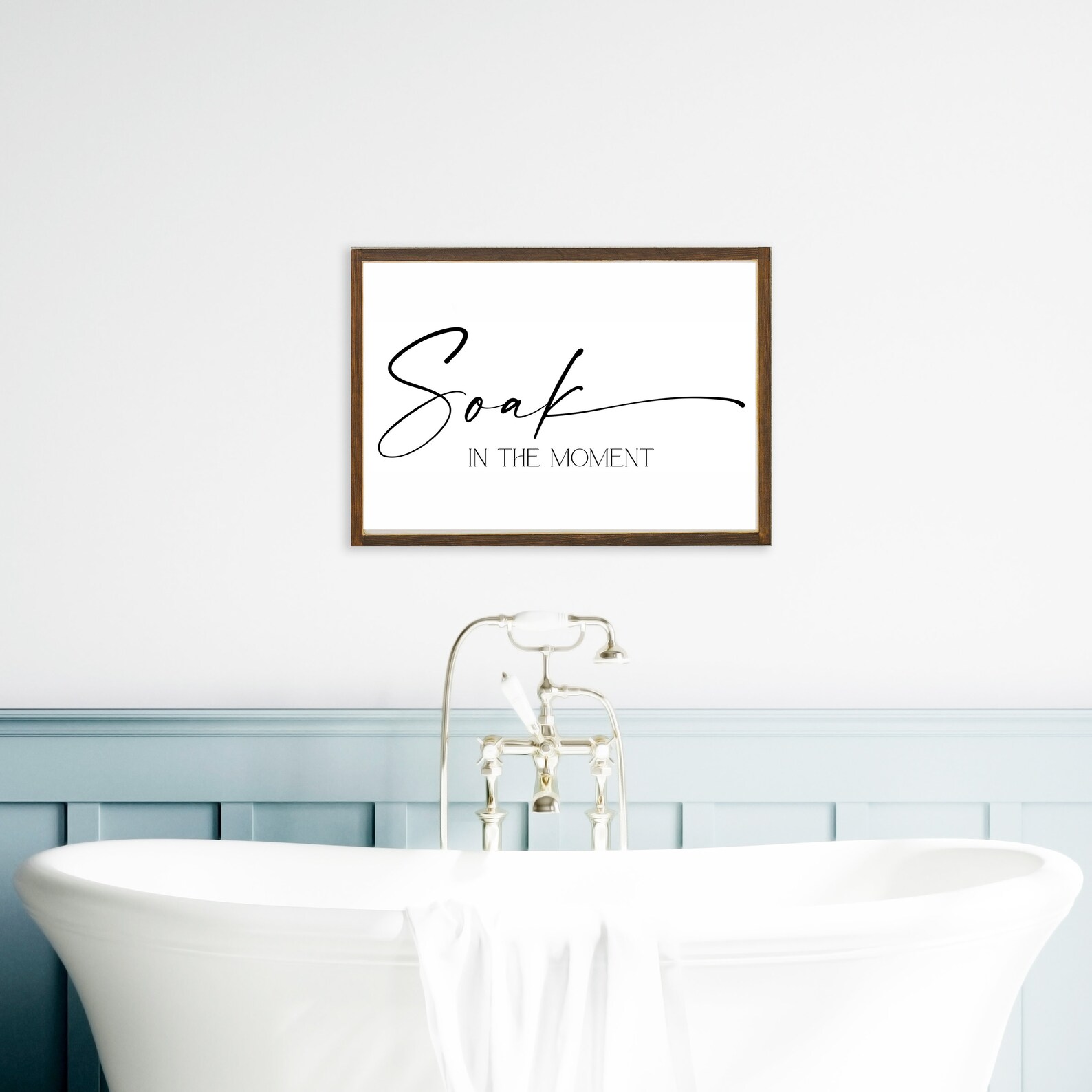 Bathroom Wall Art, Soak in the Moment Sign, Sign Over Tub, Farmhouse ...