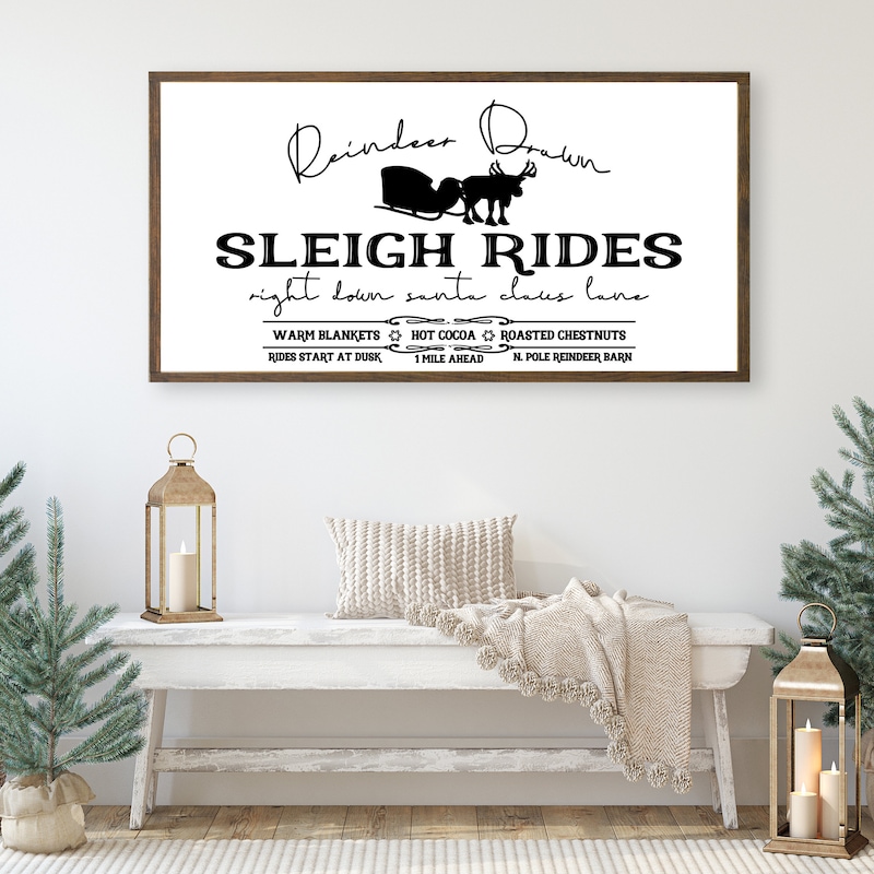 Large Sleigh Rides Sign - Etsy