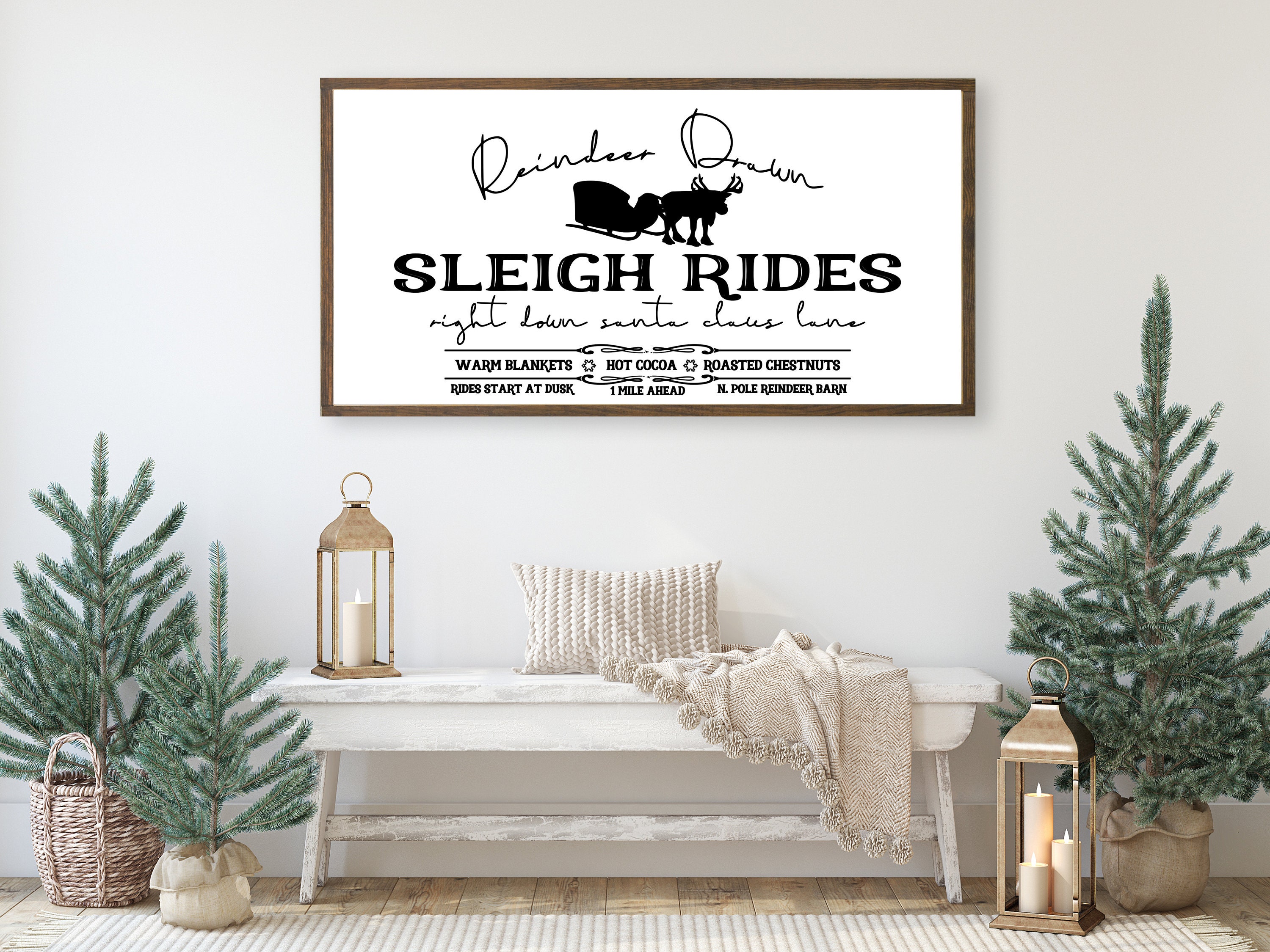 Sleigh Rides Sign Farmhouse Christmas Sign Christmas Wood - Etsy