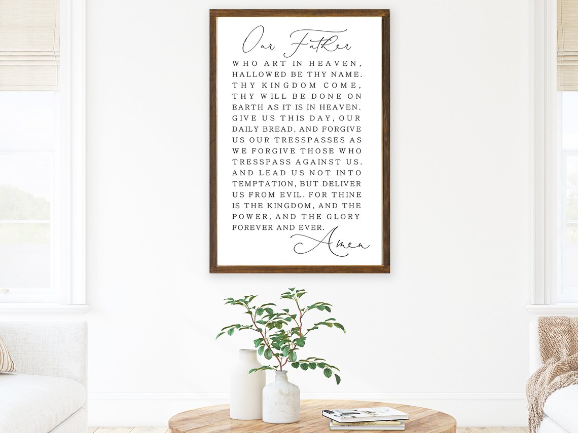 Our Father Who Art in Heaven Prayer Sign the Lord's - Etsy