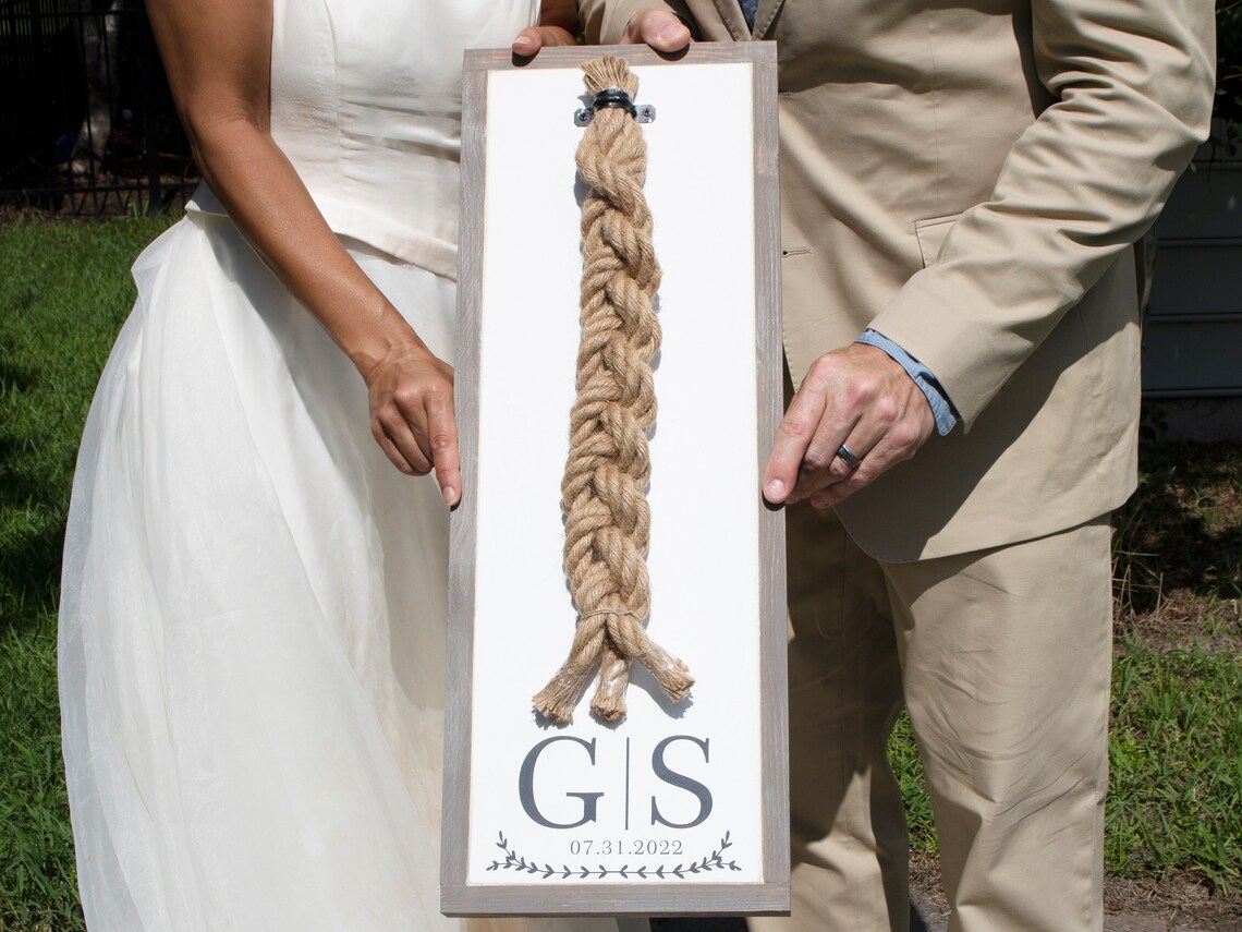 A Cord of Three Strands Braided Monogram Sign Personalized - Etsy