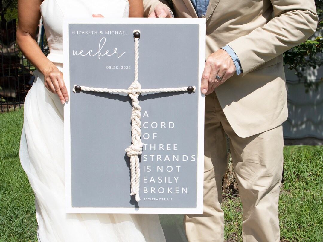 A Cord of Three Strands Braided Cross Sign, Unity Ceremony Sign With ...