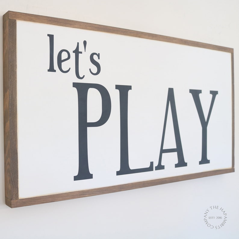 Let's Play Wood Sign Toy Room Sign Playroom Wall | Etsy