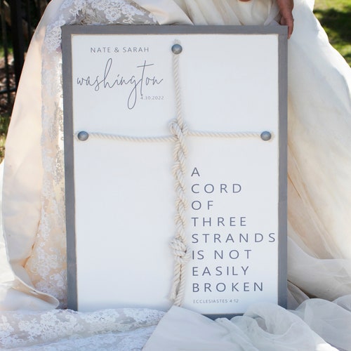 A Cord of Three Strands Unity Wedding Sign Rope Cross Unity - Etsy