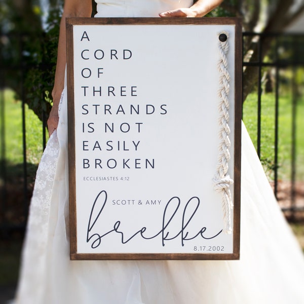 A Cord of Three Strands Wedding Sign - Etsy