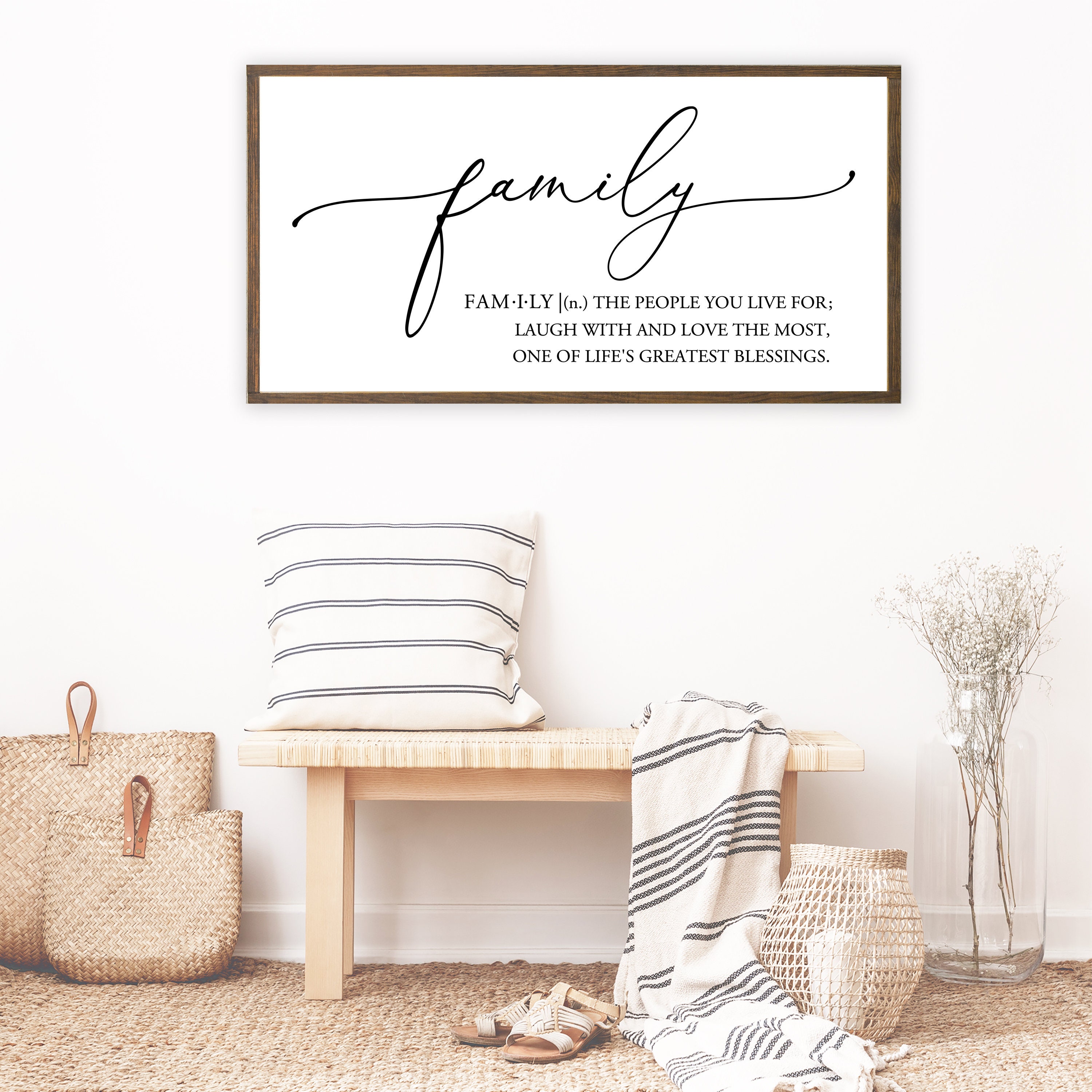 Family Definition Sign Living Room Wall Art Framed Family | Etsy