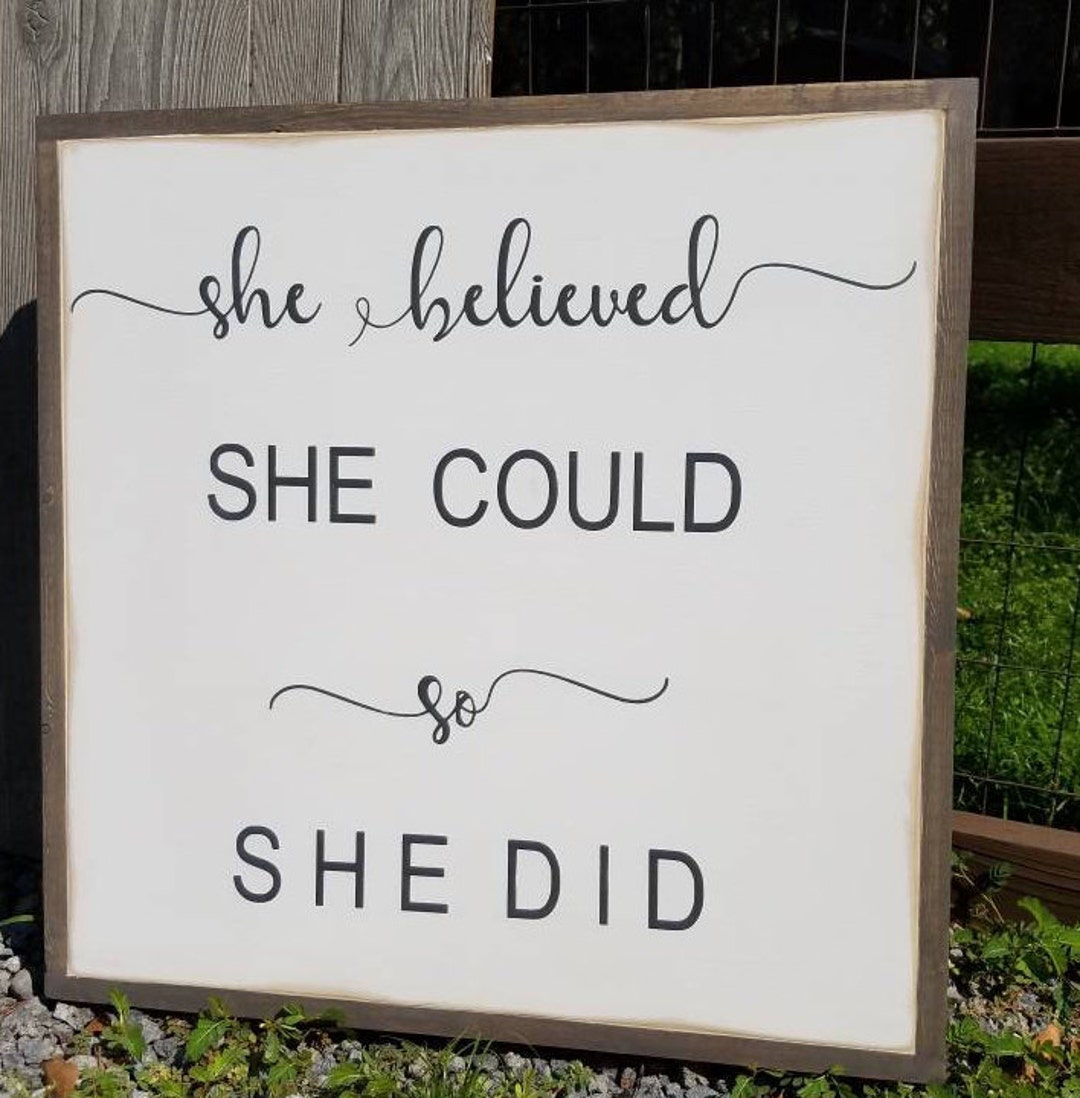 She Believed She Could so She Did Framed Sign|inspirational Sign|child ...